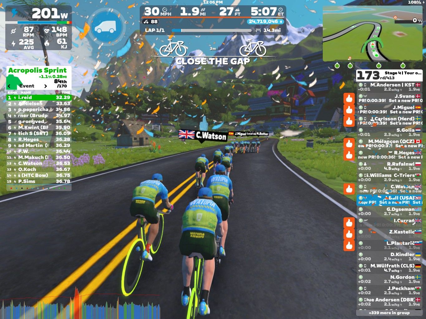 Zwift – Group Ride Standard Stage 4 Tour of Watopia Ride on Mayan 8 in ...